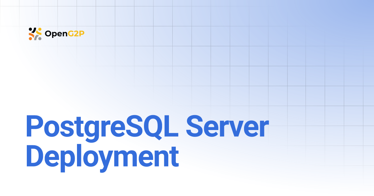 Postgresql Server Deployment Openg2p Docs