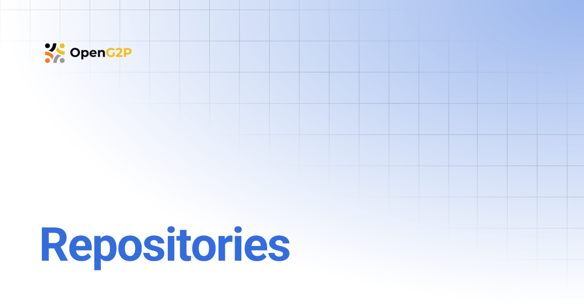 Repositories | OpenG2P Docs