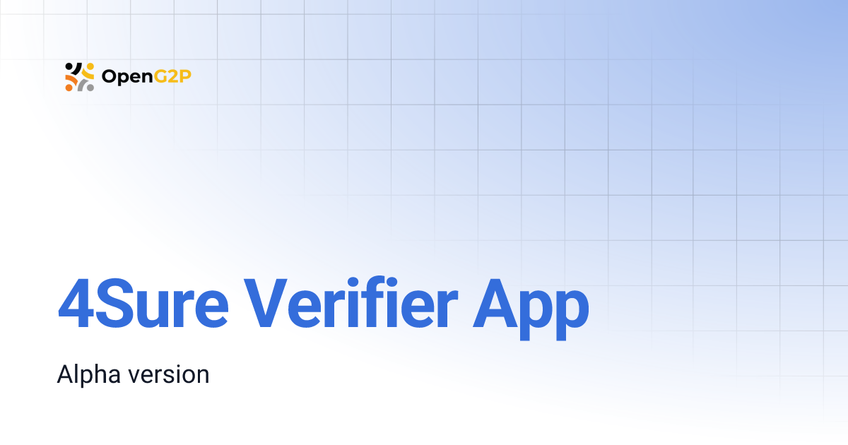 4Sure Verifier App | OpenG2P Docs