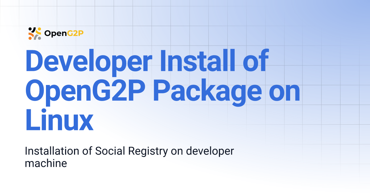 Developer Install Of Openg2p Package On Linux Openg2p Docs