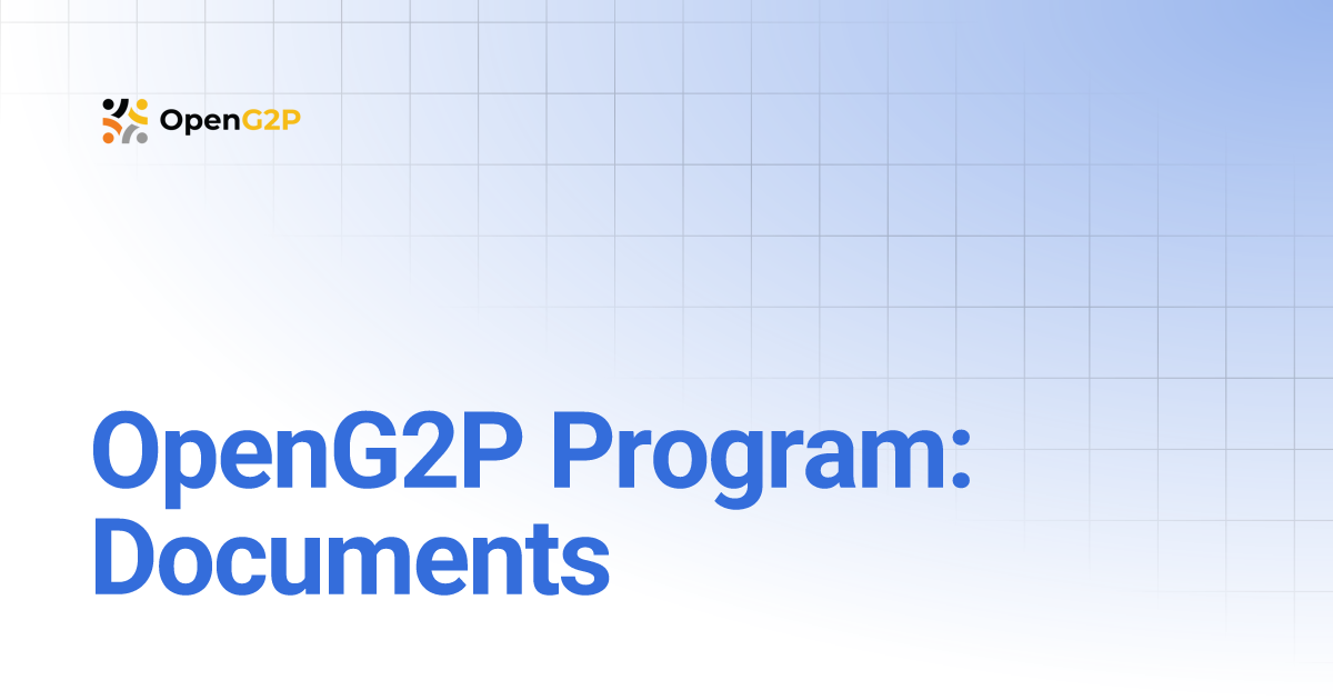 OpenG2P Program: Documents | OpenG2P Docs