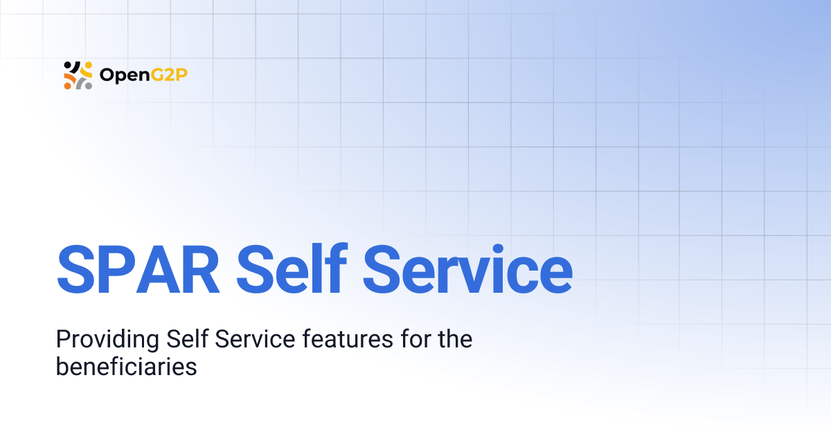 SPAR Self Service | OpenG2P Docs