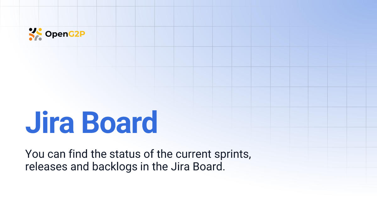 Jira Board | OpenG2P Docs