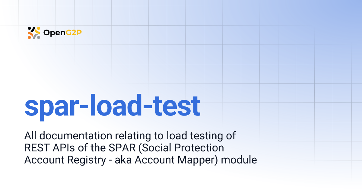 spar-load-test | OpenG2P Docs