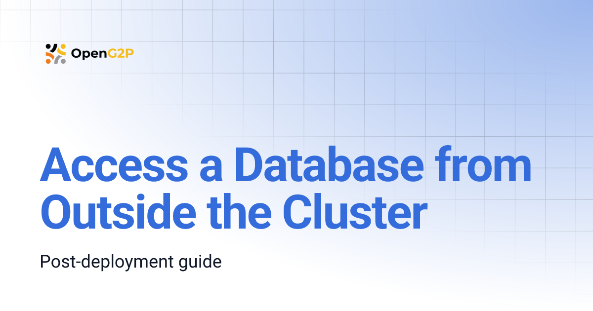 Access a Database from Outside the Cluster | OpenG2P Docs